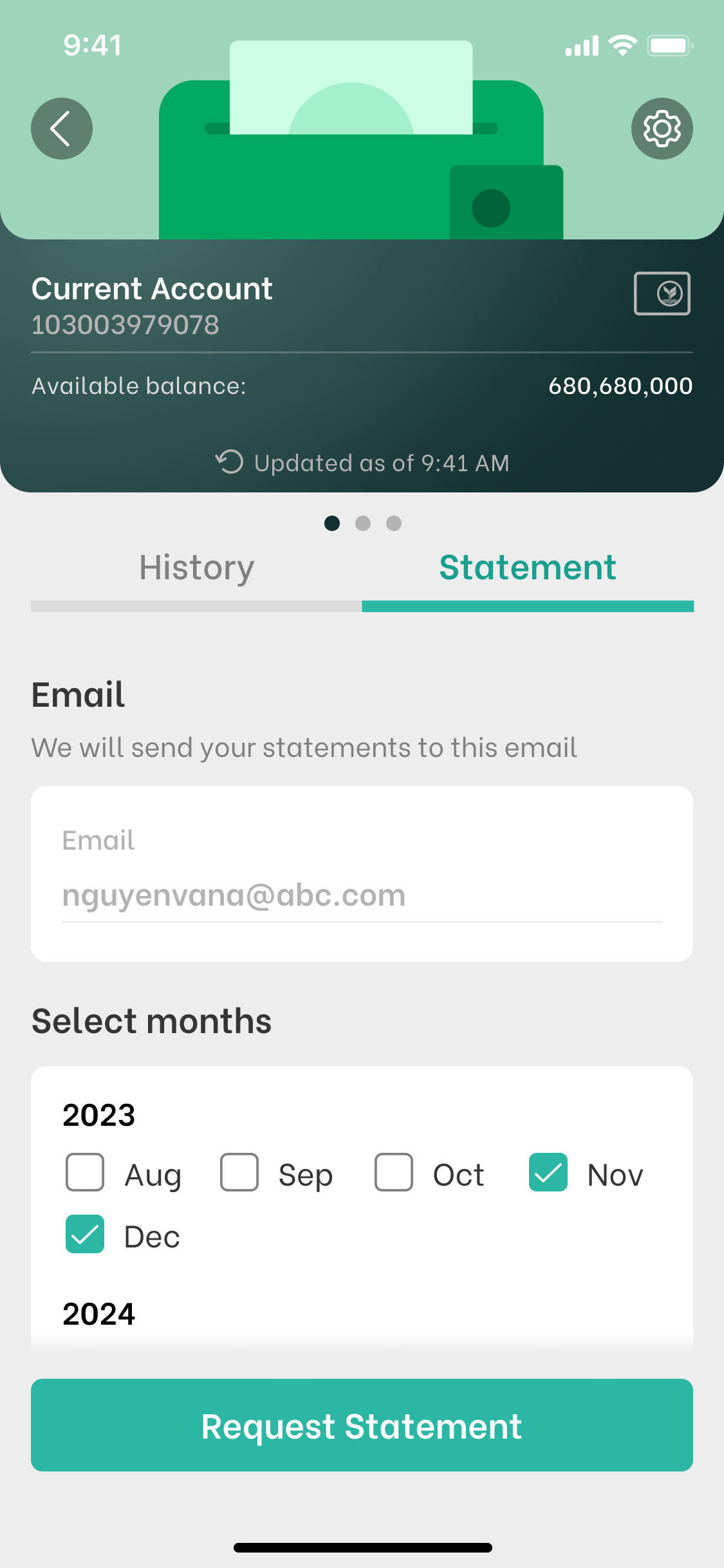 K PLUS Vietnam Application Guide - Statement Request